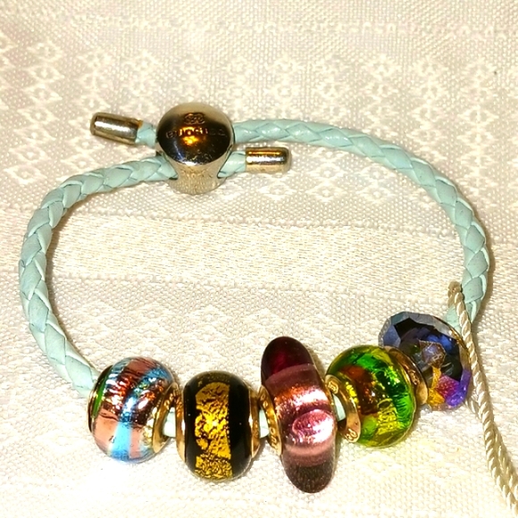 Persona | Jewelry | Persona Green Leather And Sterling Silver Beaded ...